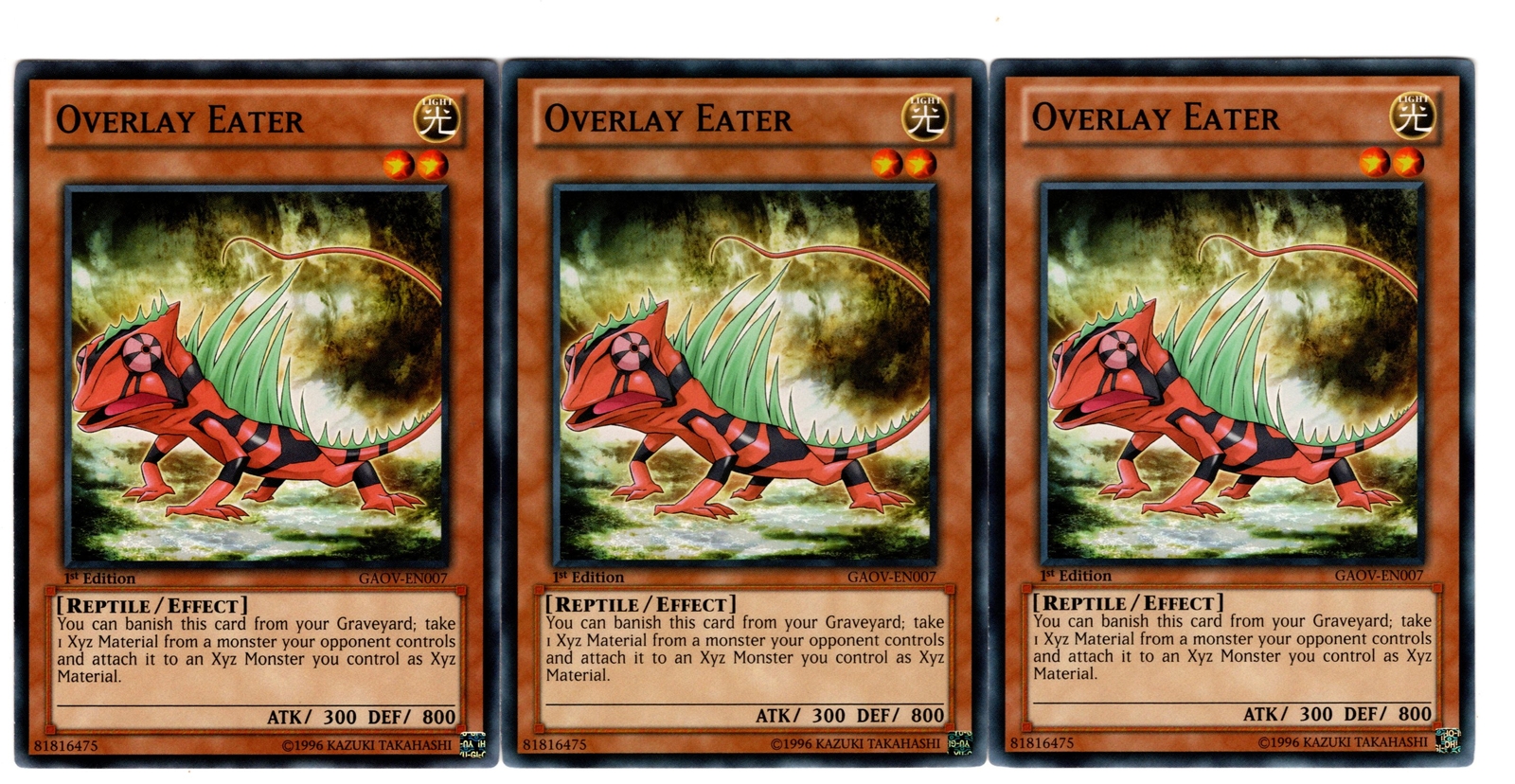 Yugioh - 3X Overlay Eater - Common - 1st Edition - GAOV-EN007 - Near ...