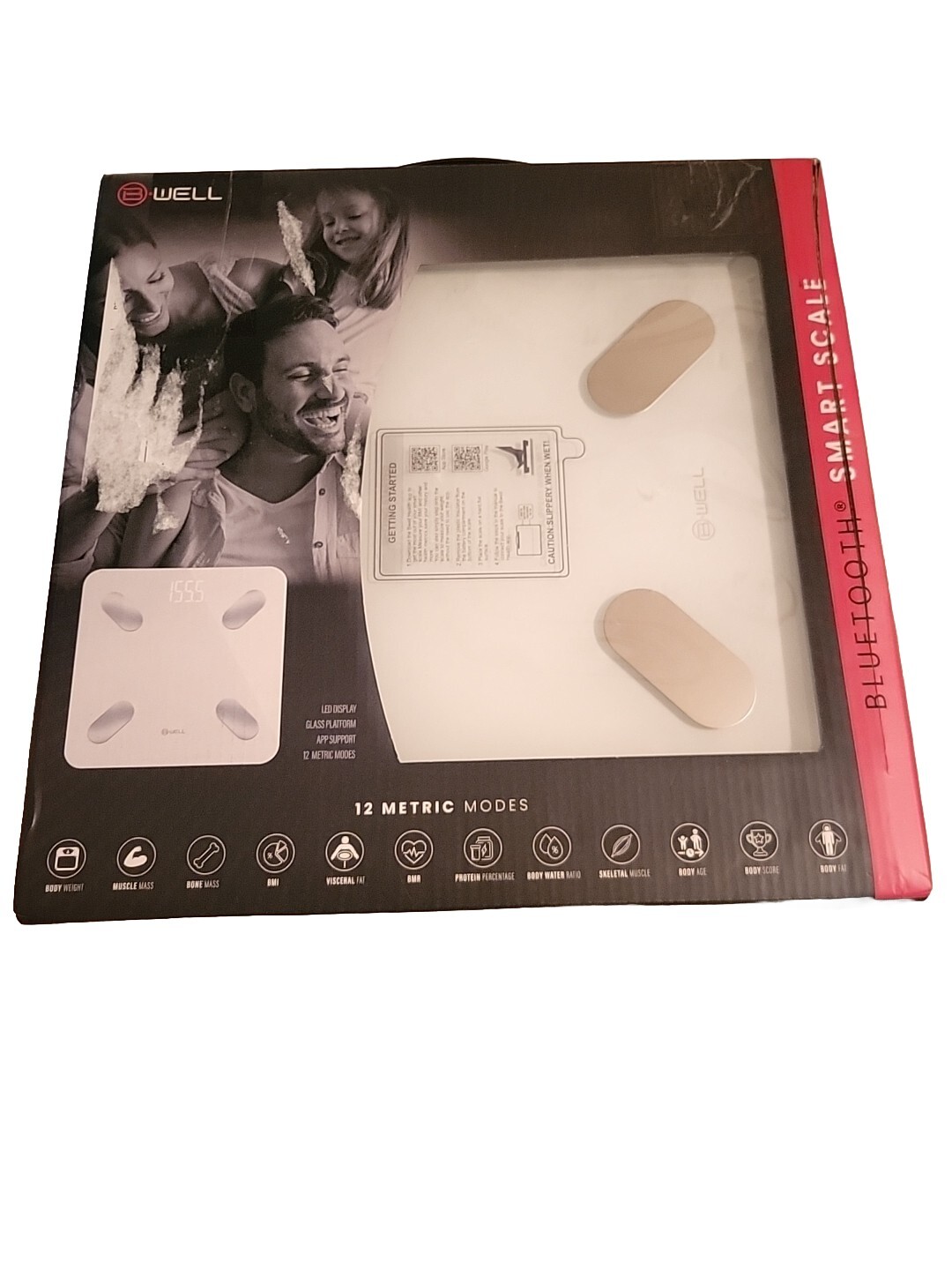 BWell Bluetooth Smart Scale with App – Track Weight, BMI, Body Fat ...