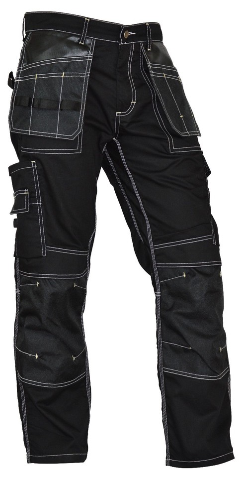 Mens Construction Cordura Knee Reinforcement Workwear Trousers Utility ...
