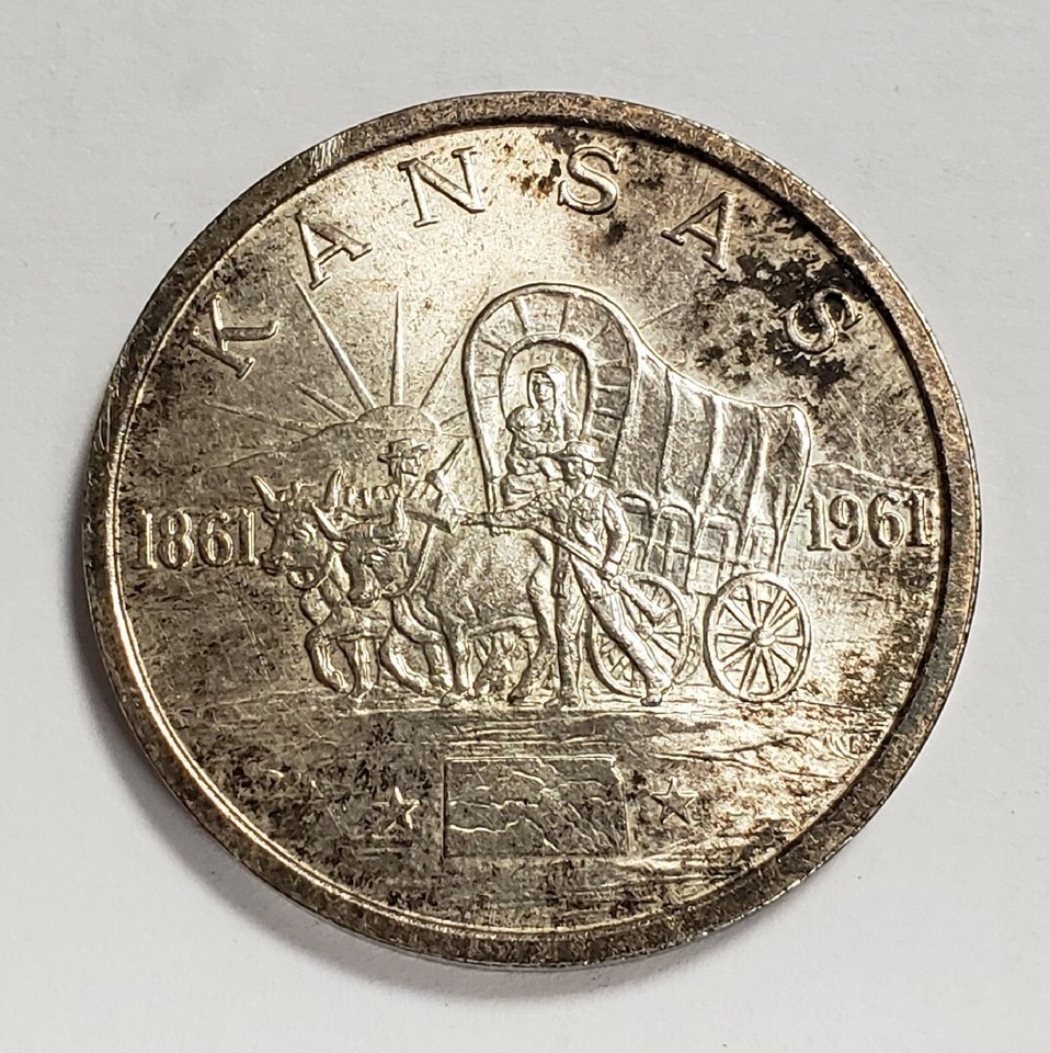 So Called Dollar HK586 - 1861-1961 Kansas Statehood Centennial - Silver ...