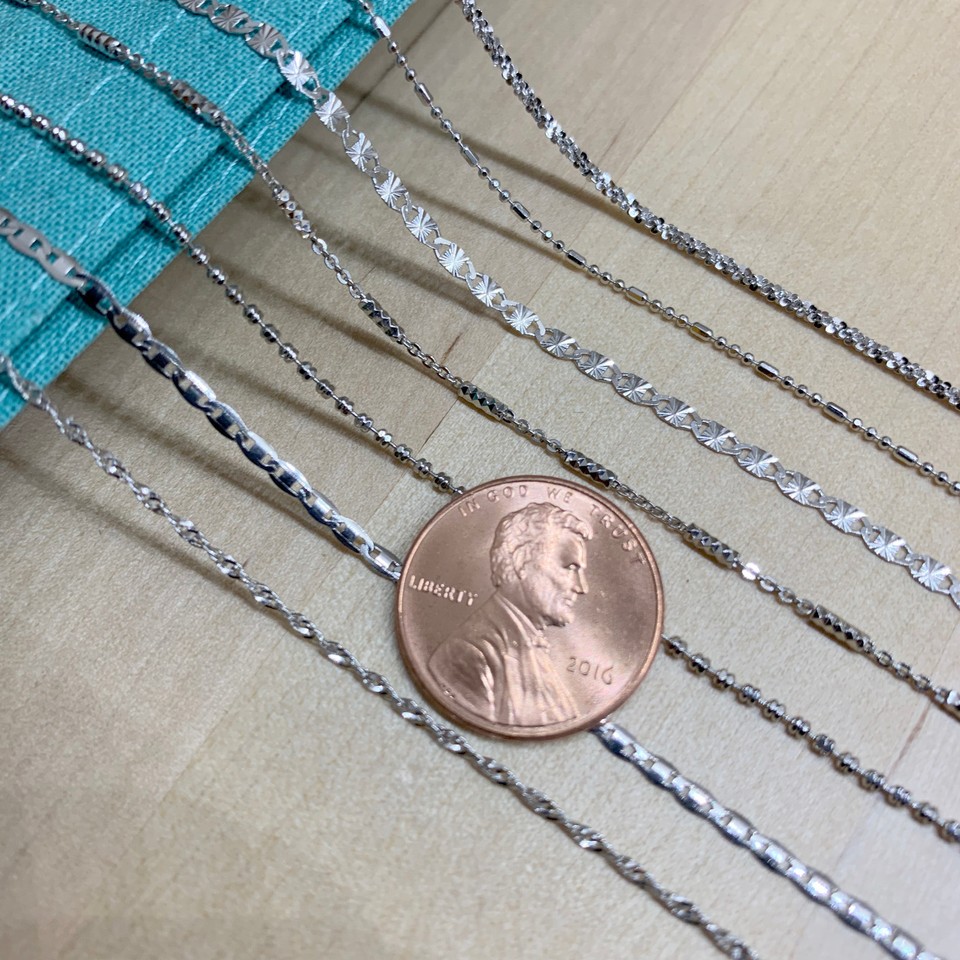 Real SILVER Unique Jewelry SOLID 925 Sterling Silver Chain Necklace ...