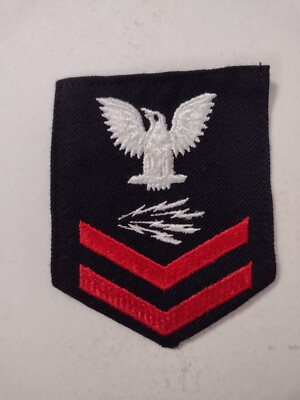 USN REMALE RADIOMAN RM2 E5 PO2 RATING BADGE FOR BLUES - NEW NEVER WORN ...