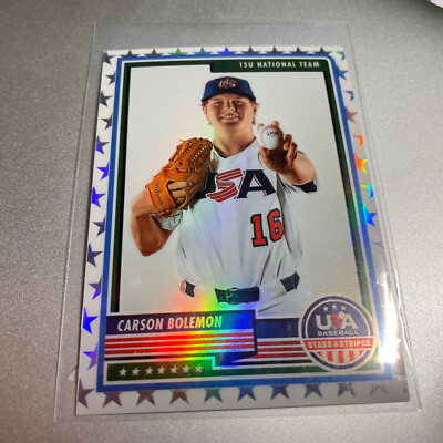 2023 Panini Stars & Stripes Carson Bolemon #22! WHITE STARS SP #'d /99 ...