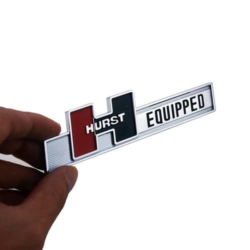 1Pc Hurst Chrome Plated ABS Plastic Red x Black Hurst Equipped Emblem ...