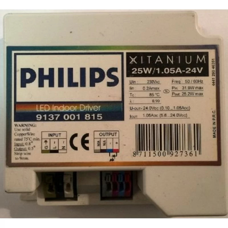 Philips 9137001815 - LED Indoor Driver 25W/1.05A-24V Philips Xitanium ...
