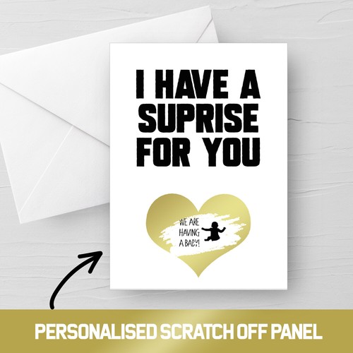 Personalised Scratch off SUPRISE card / Custom/ any wording,scratch ...