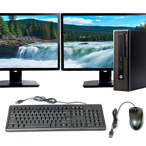 HP Dual Monitor Desktop Computer PC 16GB RAM 512GB SSD 22in LCD Windows ...