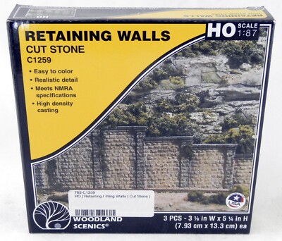 HO Scale Cut Stone Retaining Walls (3 pcs) - Woodland Scenics #C1259 | eBay