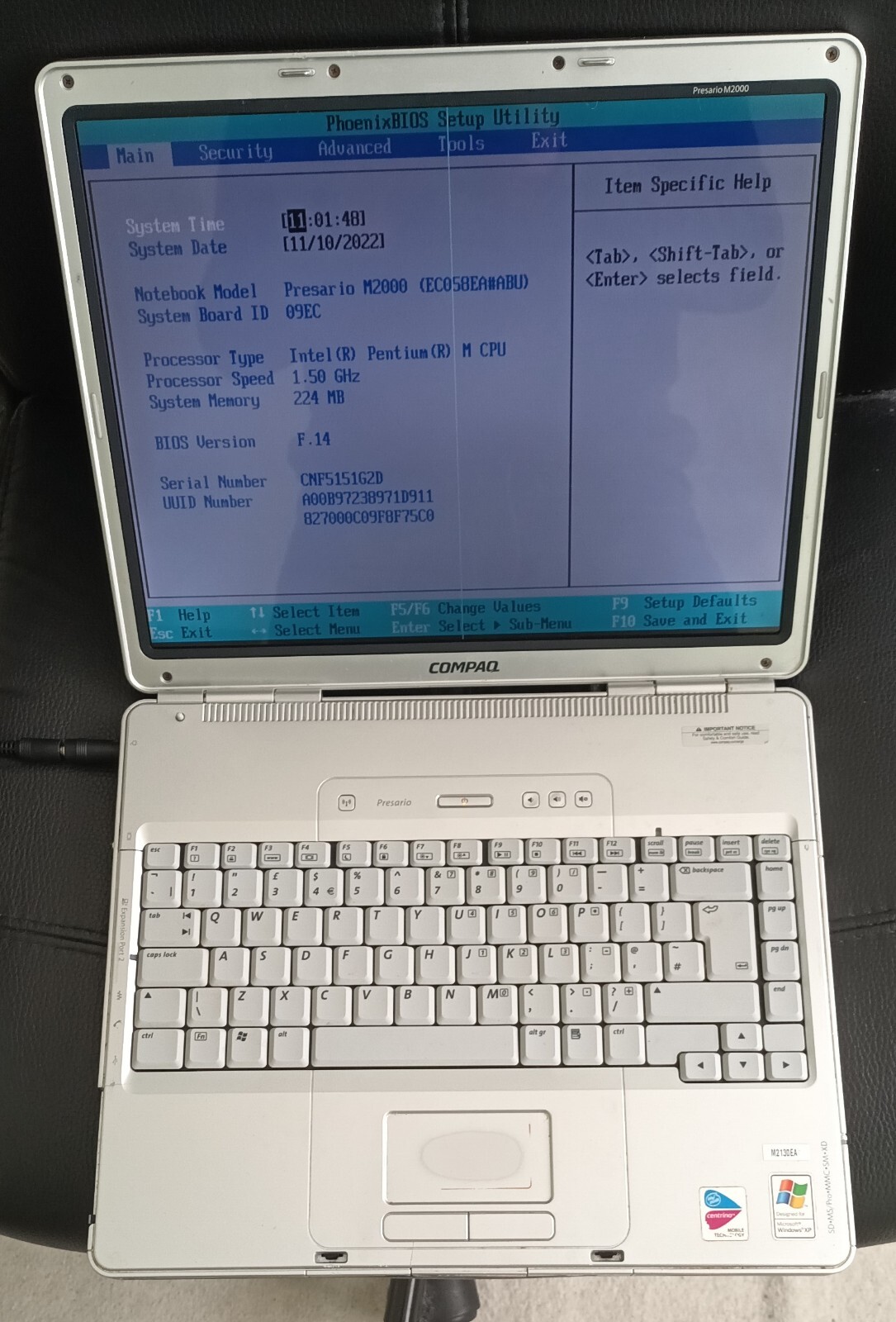 Compaq Presario Laptop M2000 M2130EA 381062-001 15" 256MB 30GB Windows ...