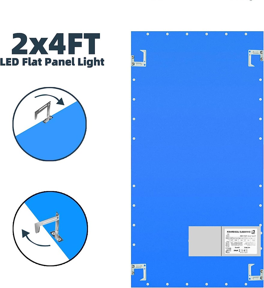 2x4 FT LED Troffer Panel Edge-Lit Flat (2-4 PACK) 5000k Daylight White ...