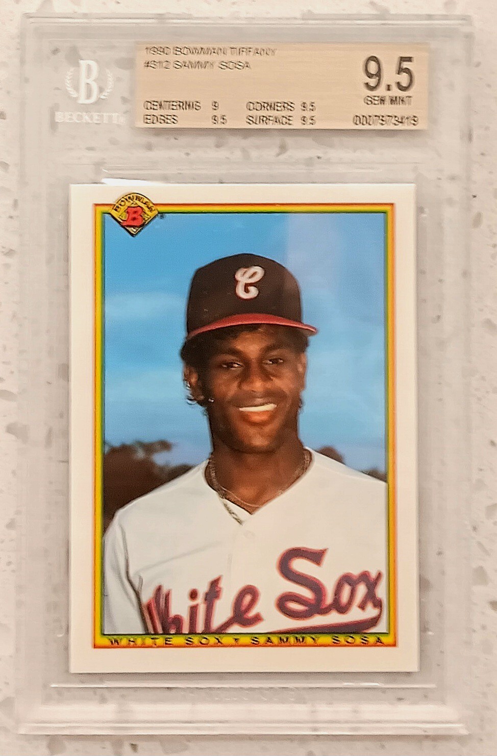 1990 Bowman Tiffany #312 Sammy Sosa RC Rookie - Graded BGS 9.5 Gem Mint ...