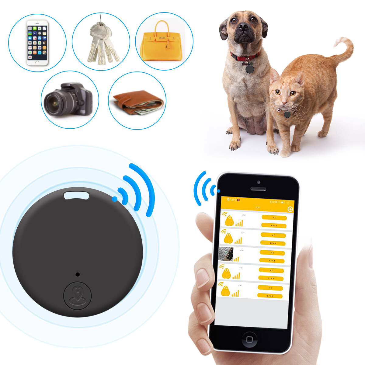 Bluetooth Tracker Wireless Key Finder Alarm Wallet Car Pet Child GPS ...