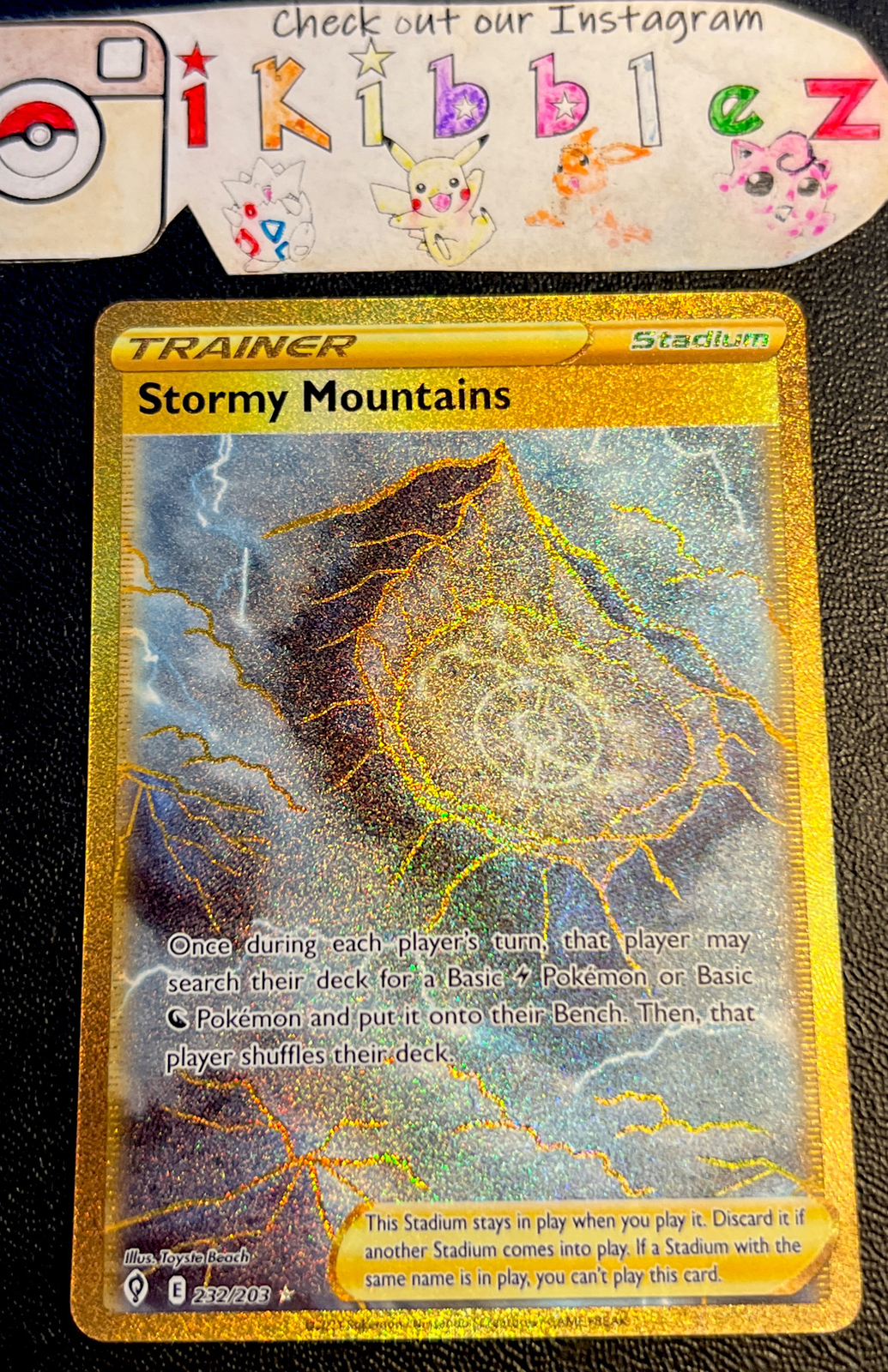 Stormy Mountains 232/203 NM Full Art Gold Secret Rare Evolving Skies Pokémon TCG | eBay