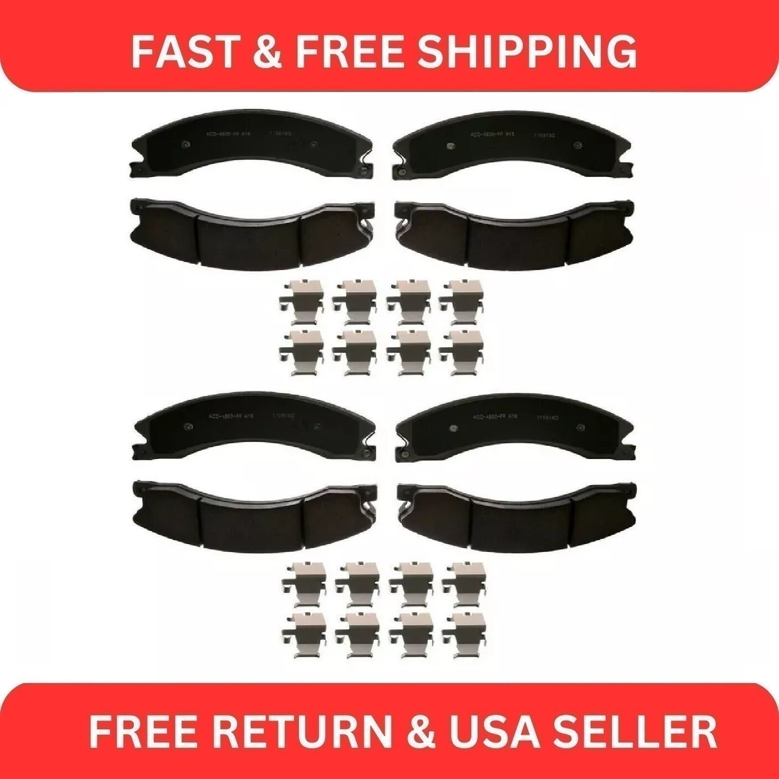 Front and Rear Ceramic Brake Pads Kit ACDelco for Chevy GMC Sierra 2500 ...