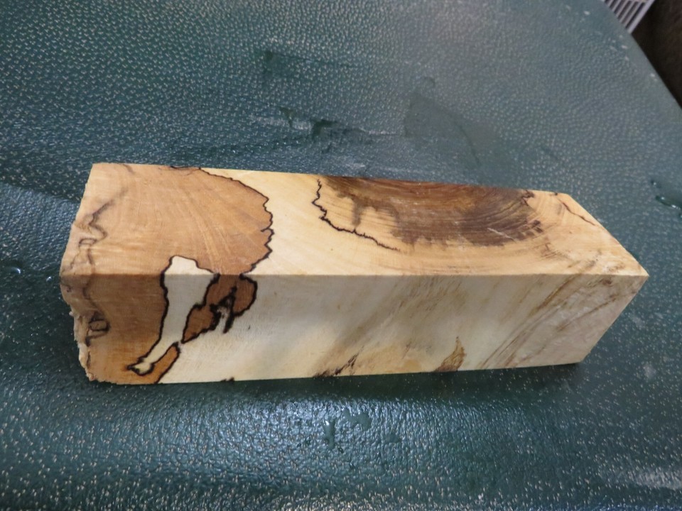 SPALTED HACKBERRY DELUXE KNIFE BLOCK/SCALES/ CALLS/ PEN BLANKS--H--3 ...