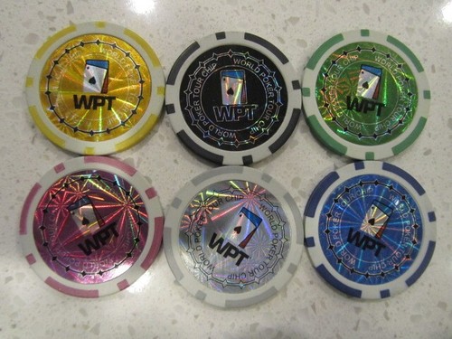 WPT World Poker Tour Holographic Laser Casino Chip Lot + FREE Las Vegas ...