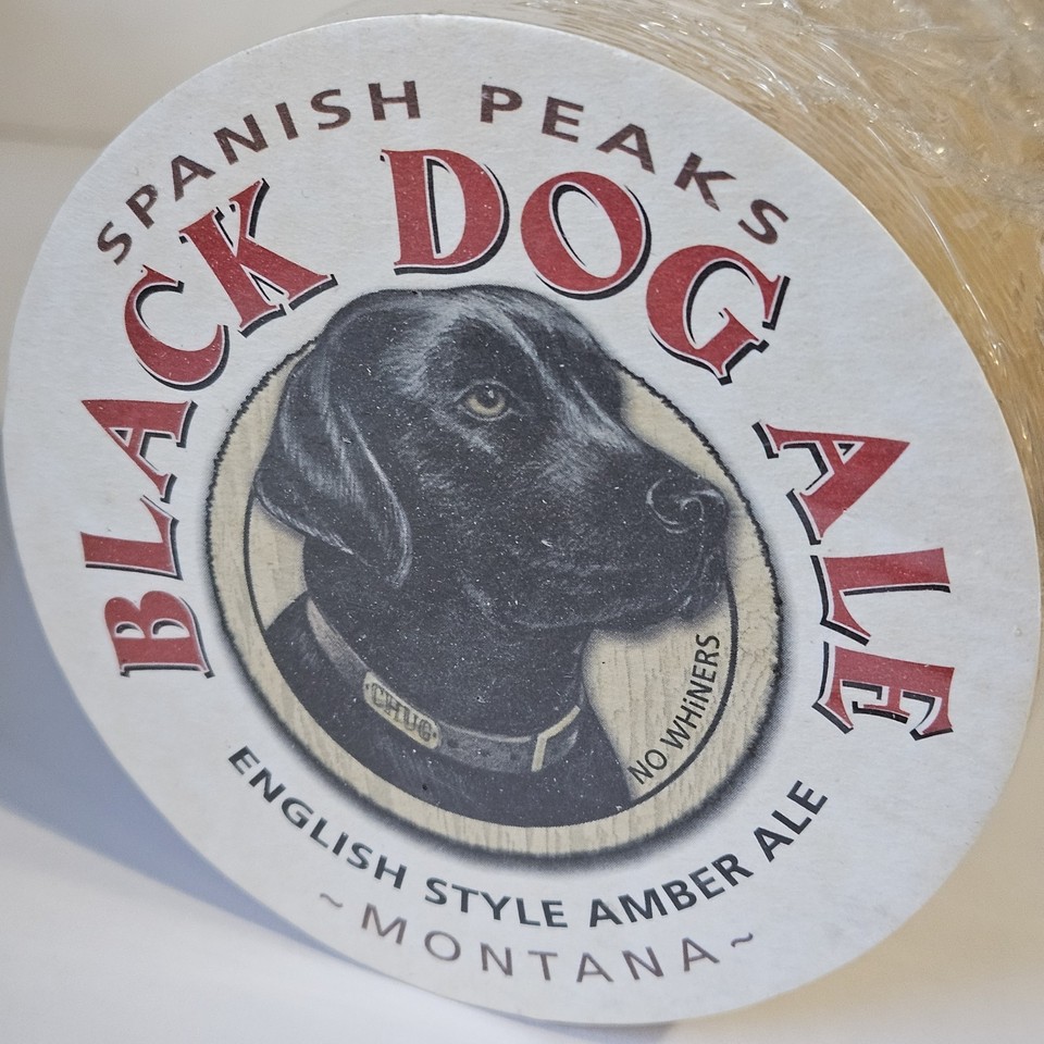 Spanish Peaks Black Dog Ale English Style Amber Montana Coasters Sleeve ...
