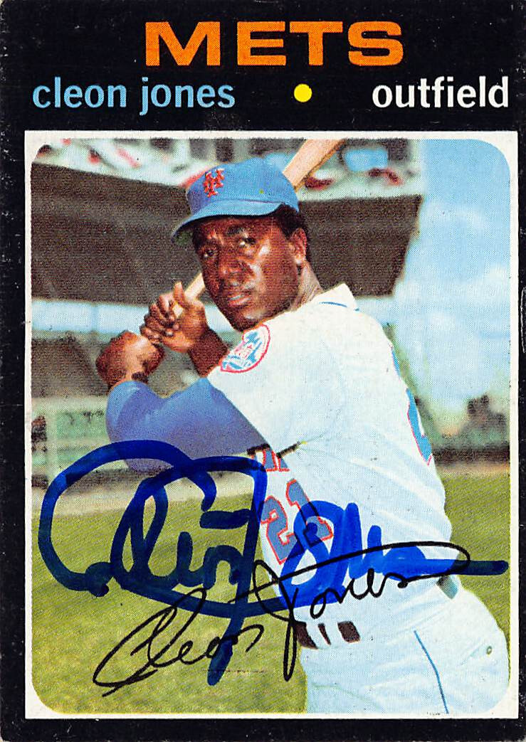 Cleon Jones autographed baseball card (New York Mets) 1971 Topps #527 ...