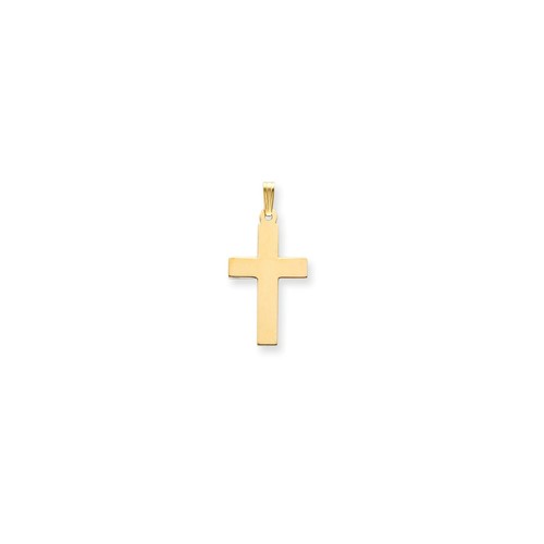 14k Yellow Gold Solid & High Polished Engravable Medium Plain Latin ...