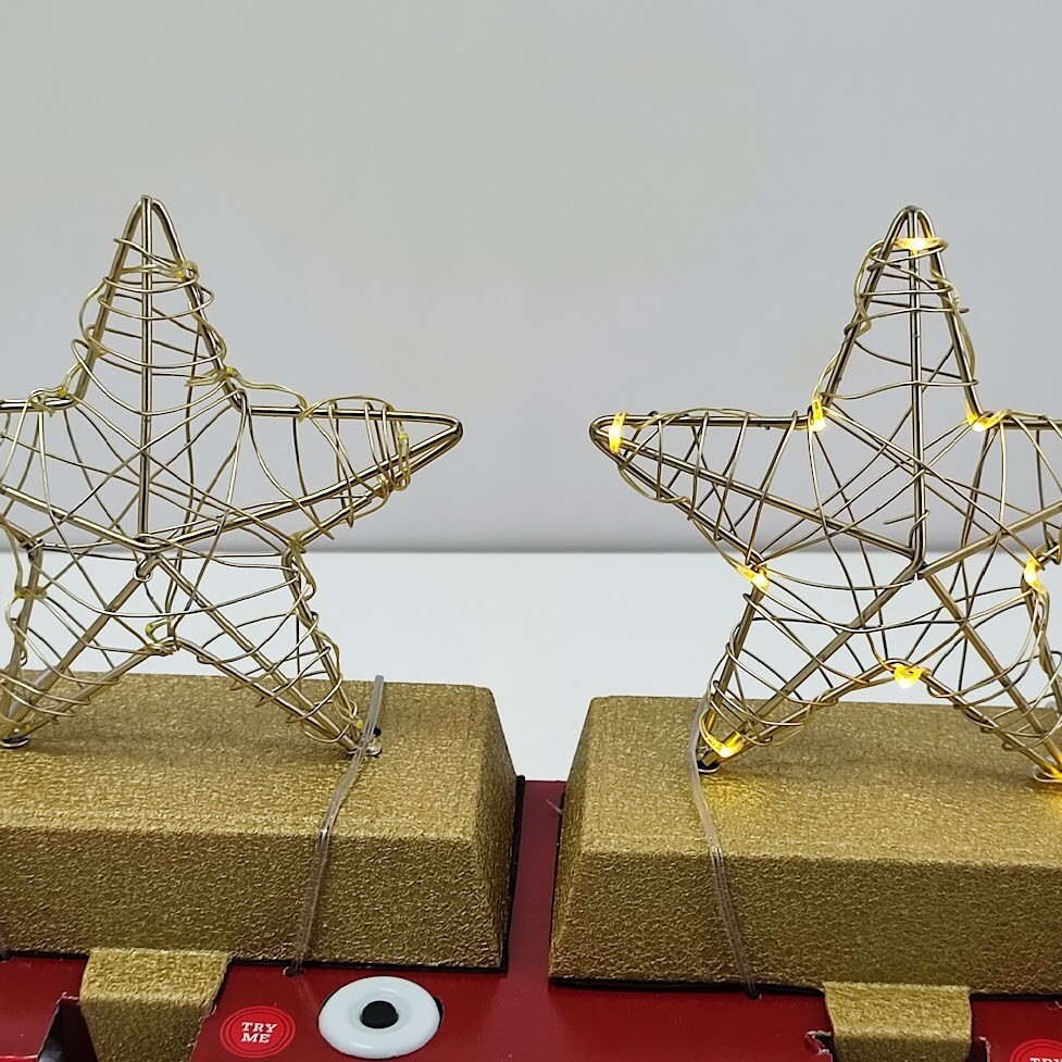 2pc Wondershop Gold Star Stocking Holder LED Light Xmas Christmas ...