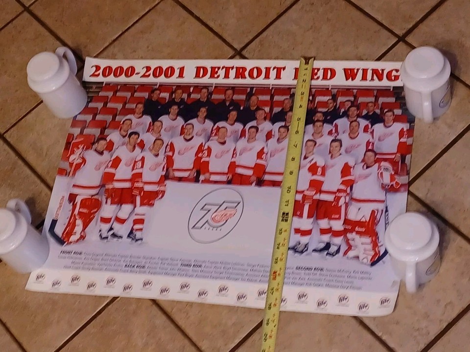 2000-2001 Detroit Red Wings Team Photo Poster 75 Years Miller Lite NHL ...