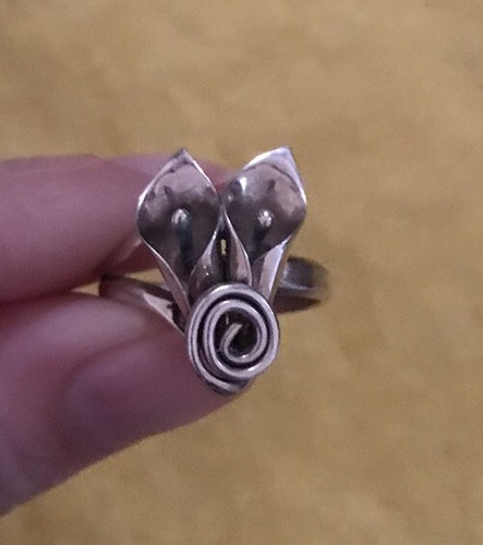 Stunning Stuart Nye Sterling Silver Double Calla Lily Ring ~ Size 6 ...