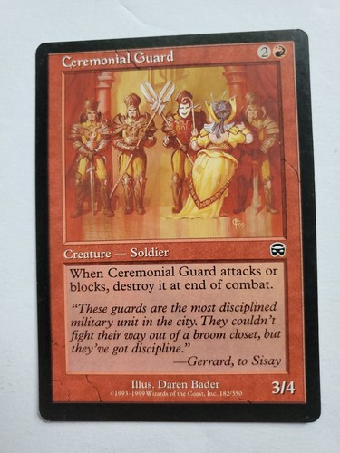 MTG Magic The Gathering Card Ceremonial Guard Creature Soldier Red ...