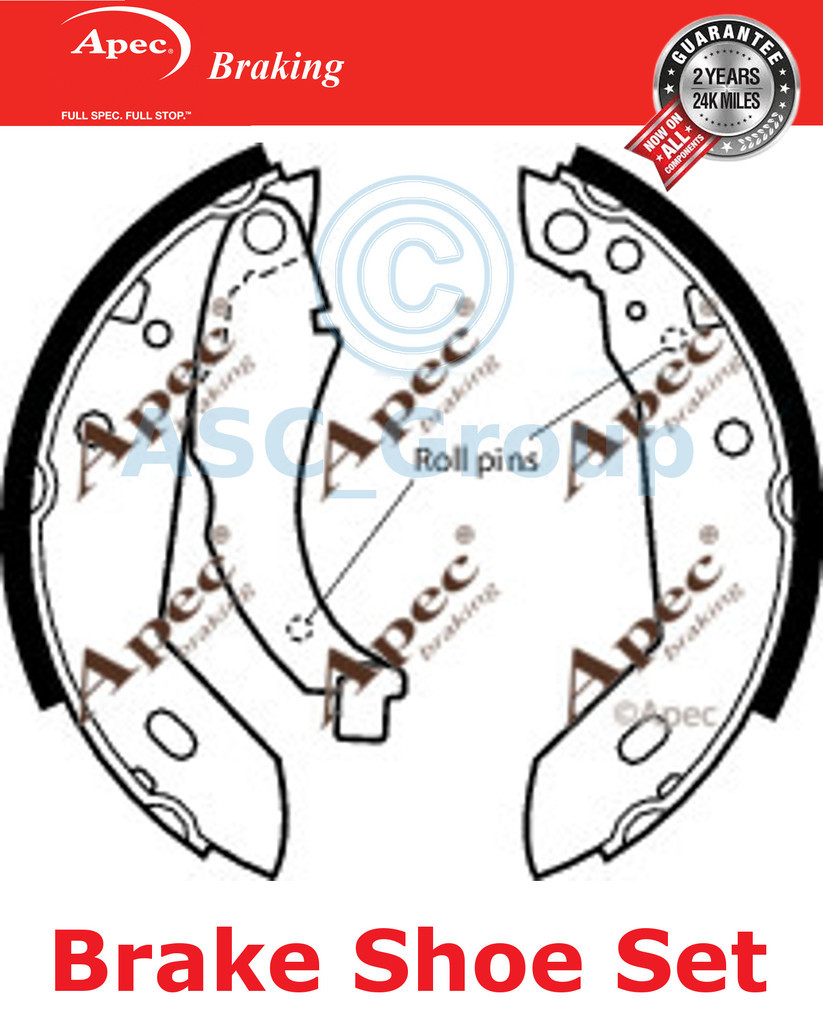 Apec Braking Replacement 180mm x 42mm Drum Brake Shoes Set SHU351 (with ...