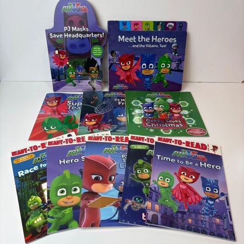 PJ Masks Collection of 10 Books 5 Ready-to-Read Meet The Heroes Save HQ ...