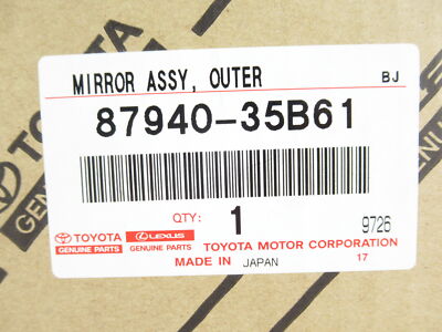 Genuine OEM Toyota 87940-35B61 Driver Side Mirror Assembly 2014-2019 ...