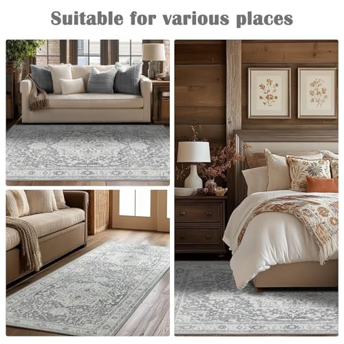 Runner Rug 2x6 - Kitchen Machine Washable Vintage Floral Non-Slip with ...