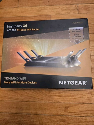 New NETGEAR Nighthawk X6 AC3200 Tri-Band WiFi Router R8000-100NAS ...