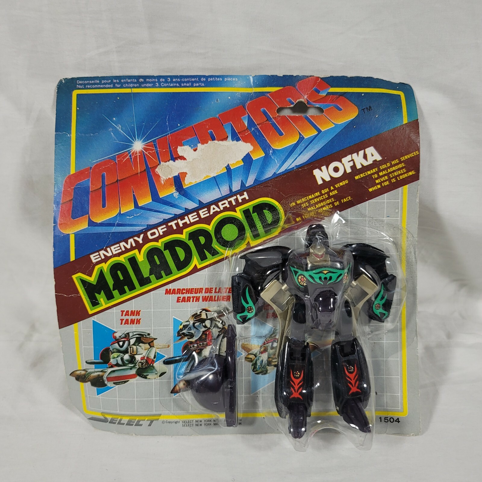 Convertors MALADROID Nofka 1984 On Card Vintage Transformers