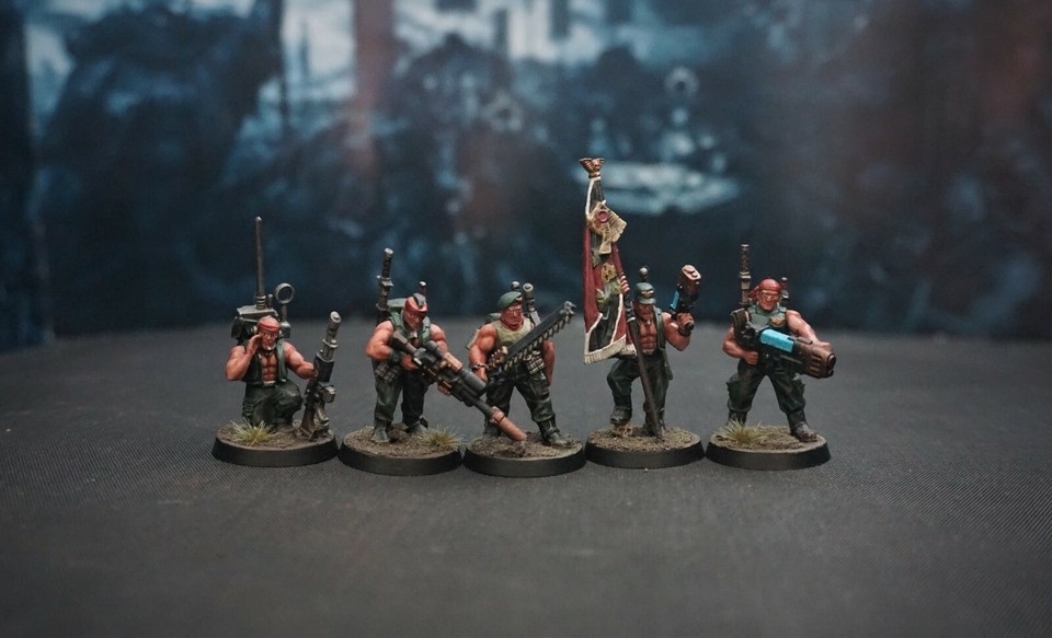 Catachan Command Squad painted Warhammer 40k Astra Militarum Jungle Fighters | eBay