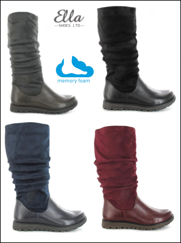 ELLA MYLA LADIES BOOT ZIP FASTENING RUFFLED EFFECT WINTER NEW ...