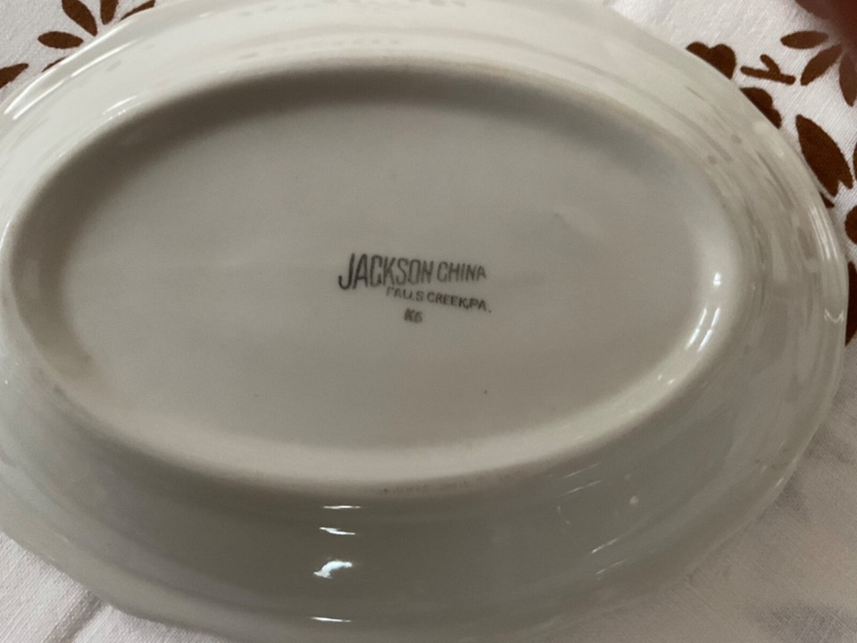JACKSON CHINA RESTAURANT WARE 7X5.25 OVAL PLATE K~6 AIRBRUSHED BROWN ...