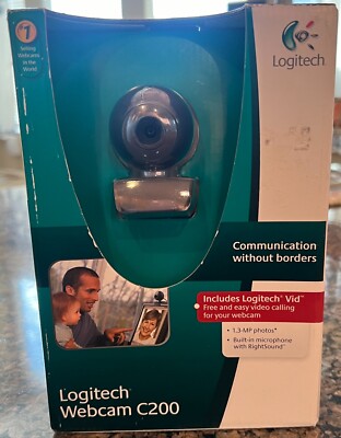 Logitech Webcam C200 RightSound Microphone 1.3 MP Photos VGA Sensor NEW ...