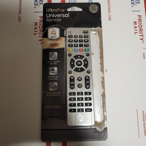 GE UltraPro 4-Device Universal Remote - Designer Finish - Silver ...