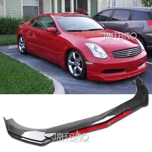 FOR Infiniti G35 Coupe Carbon +Red Car Front Bumper Lip Splitters ...