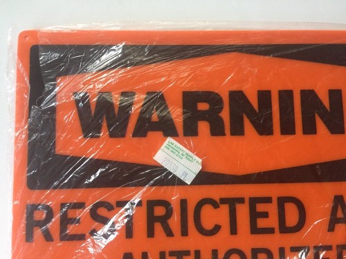 Warning Restricted Area Authorized Only Sign 20830 Lab Safety Supply 12 ...