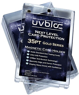 UVBLOC One Touch Card Holder (5 Ct) 35pt Magnetic Baseball Trading Card ...