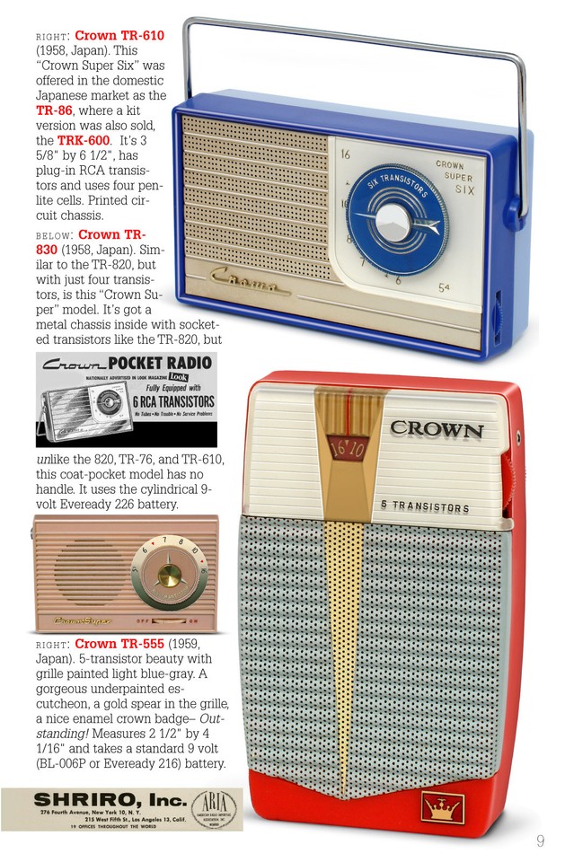 CROWN vintage transistor radios book for collectors - tube & crystal ...