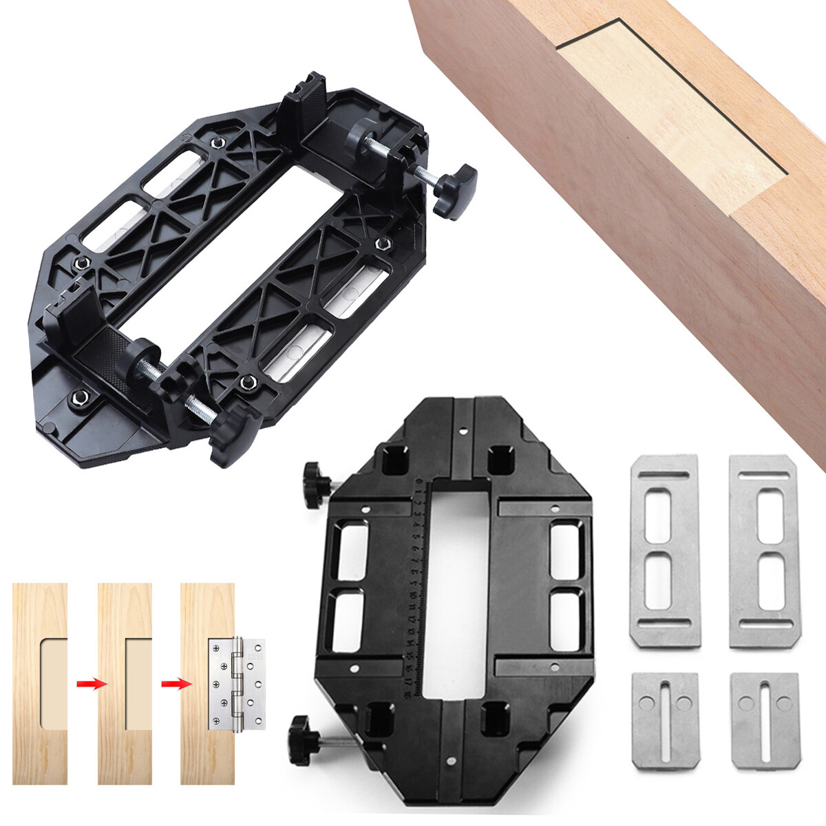 Door Hinge Template Jig Door Lock Precise Woodworking Guide Slotting ...
