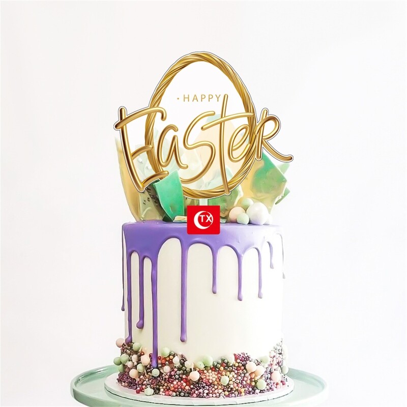 Happy Easter Cake Acrylic Cake Picks Cupcake Wedding Birthday | eBay