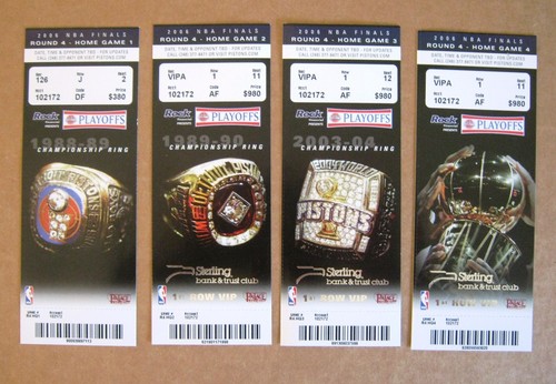 Detroit Pistons Ticket Stubs Set of 4 2006 NBA Finals 1st Row VIP ! | eBay