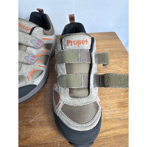 Propét Men's 7.5 Connelly Strap Slip-On Sneaker Gray Gunsmoke Orange ...