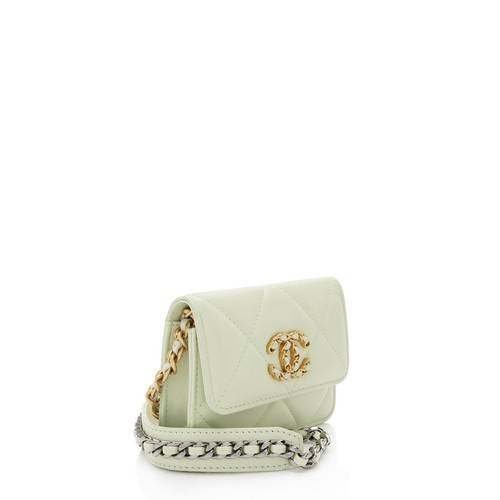 Chanel Lambskin 19 Flap Coin Purse on Chain | eBay