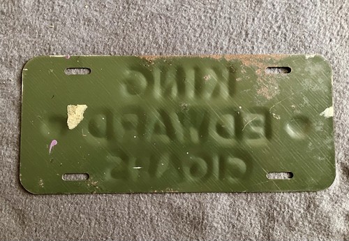 “Original” King Edward Cigars Car License Plate. Metal, Green Back ...