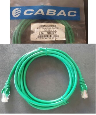 CABAC CAT5E 48GNC5EC882 Green Patch Lead 2m Computer Extension Cable ...