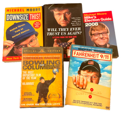 Michael Moore Documentary DVD / Books LOT (Set of 5) Political Humor ...